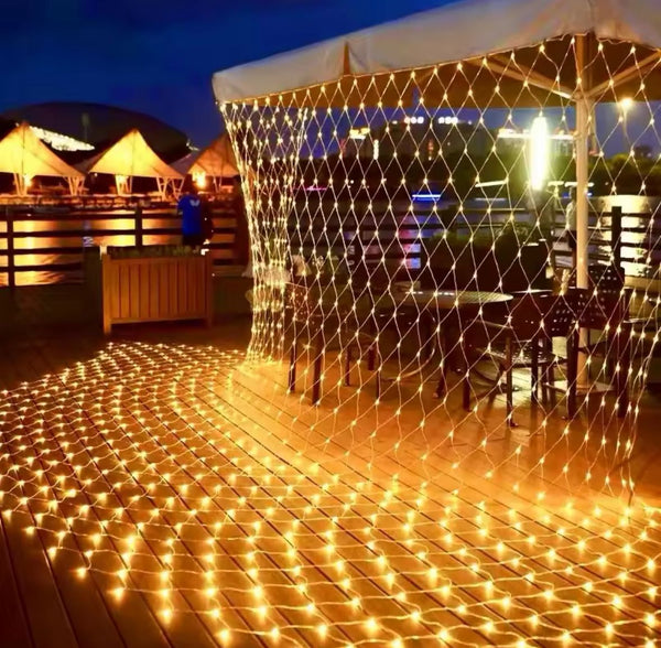 Filet lumineux LED 3x3m JAUNE - KELVINS MAROC